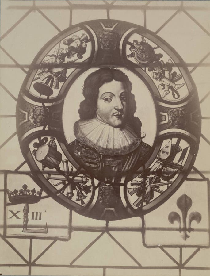 Stained Glass Window From The Library Of Troyes. Louis XIII Picture ...