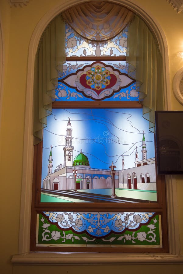Stained Glass Window in the Mosque Stock Image - Image of coenaculum ...