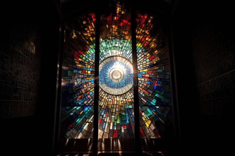 Stained Glass Window, with Rays of Light Shining through and Creating a ...