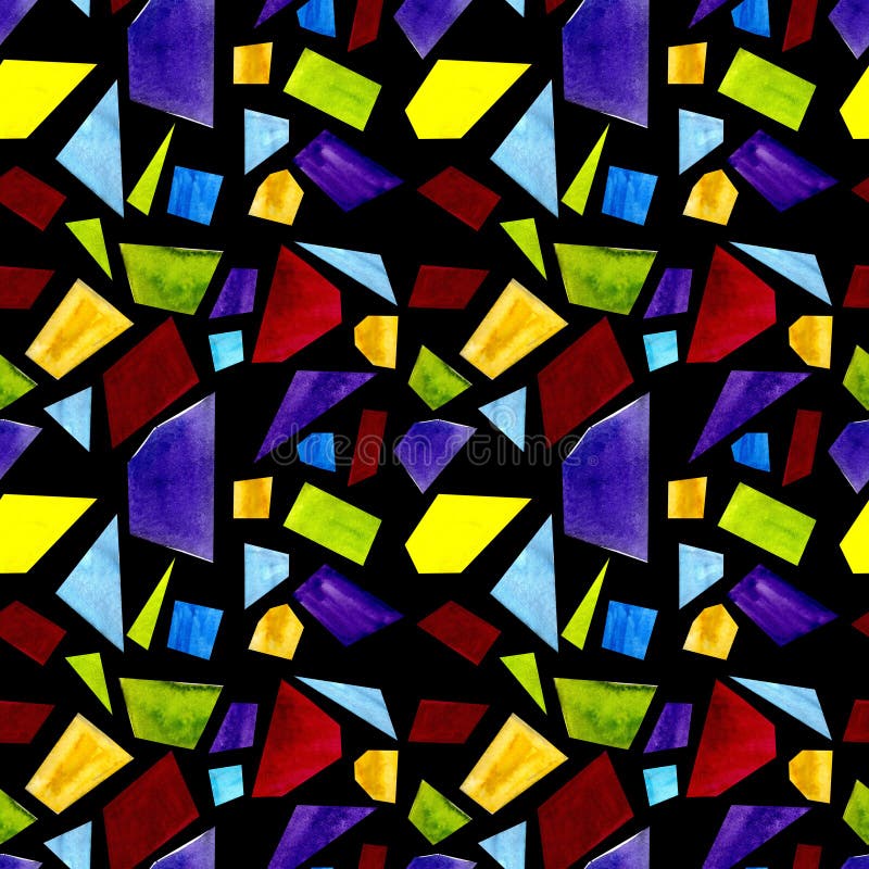 Stained Glass Window Seamless Pattern Stock Illustration - Illustration ...
