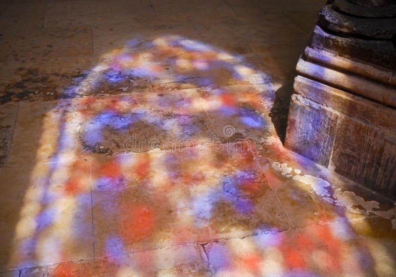Stained Glass Window Shadow Stock Image - Image of spiritual, floor ...