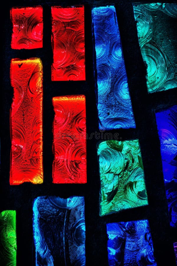 Stained Glass Window with Swirl Pattern Stock Image - Image of ...