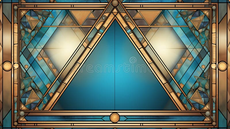 A Stained Glass Window with a Triangle in the Center Stock Illustration ...