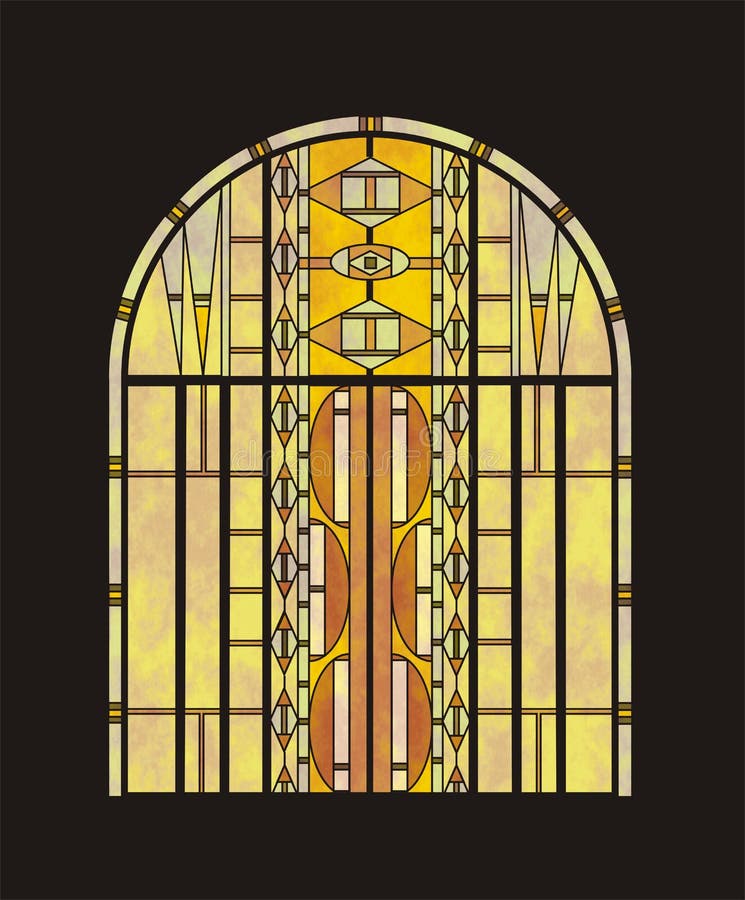 Stained Glass Window In Vector Stock Illustration - Illustration of ...