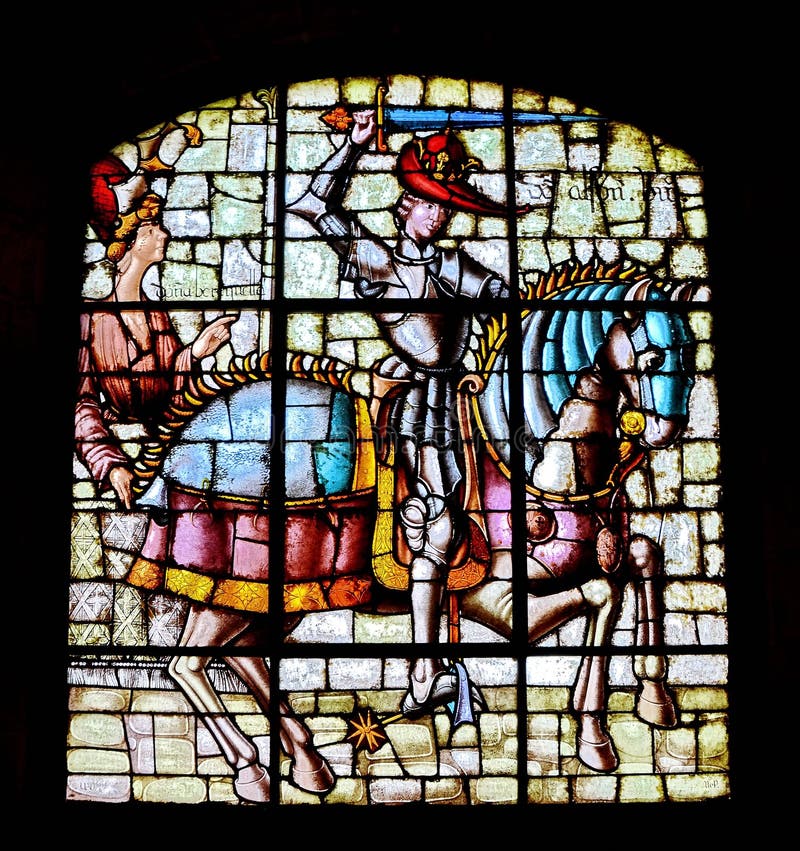 Stained-glass In Old Castle. Stock Image - Image of medieval, arcade ...