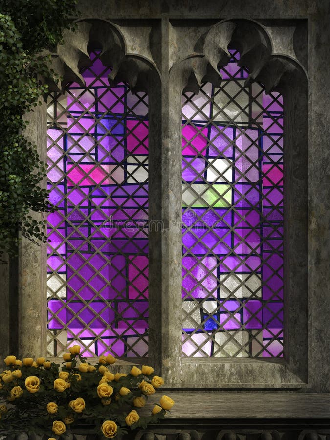 Stained glass window stock illustration. Illustration of window - 41888596