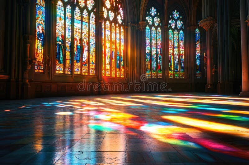 Stained Glass Windows Room stock image. Image of room - 373270007