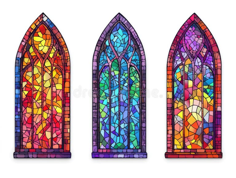 Stained Glass Windows stock photo. Image of glass, building - 377548096