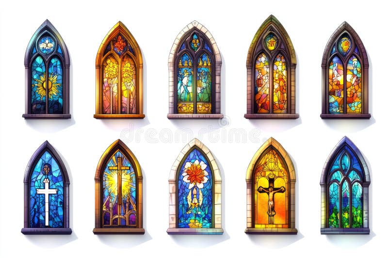 Stained Glass Windows stock photo. Image of feature - 377545958