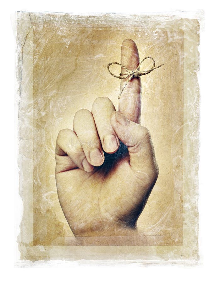 Remember stock image. Image of string, hand, bound, brown - 30276219