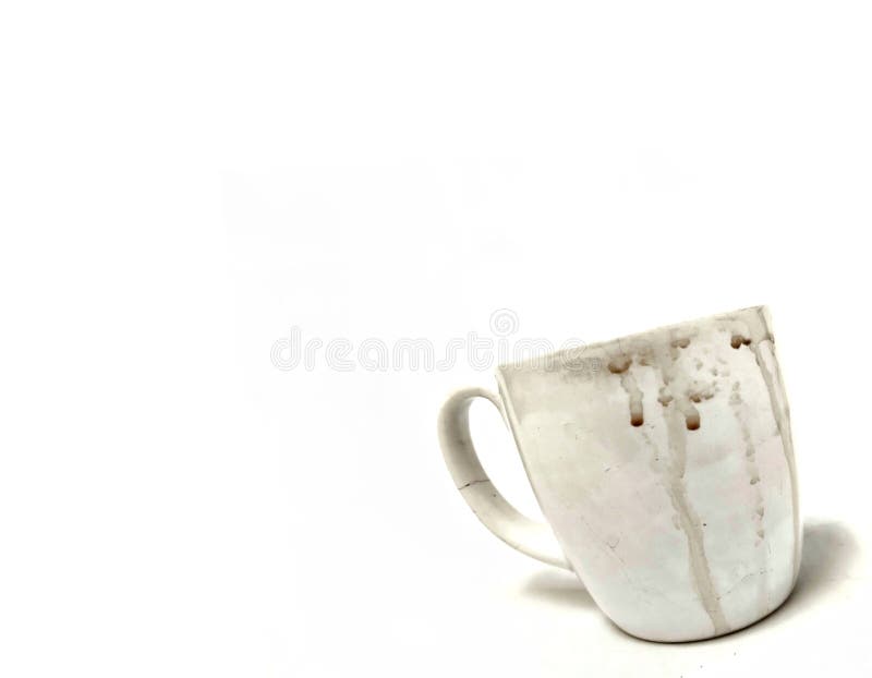 A Stained Mug. a White Mug with Dark Stains. Suggesting Coffee or Tea ...