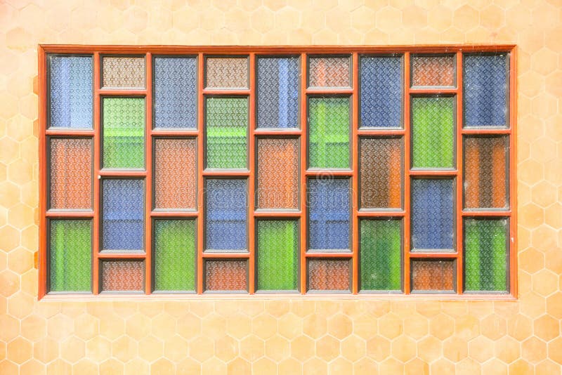 Stained Multi Color Glass Window Stock Image - Image of decoration ...
