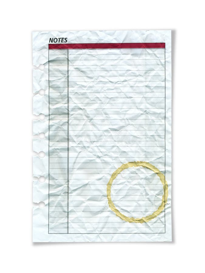 Stained Note Paper stock photo. Image of distressed, drop - 76484080