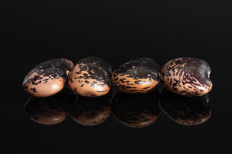 Stained Purple Bean Isolated on Black Glass Stock Photo - Image of ...