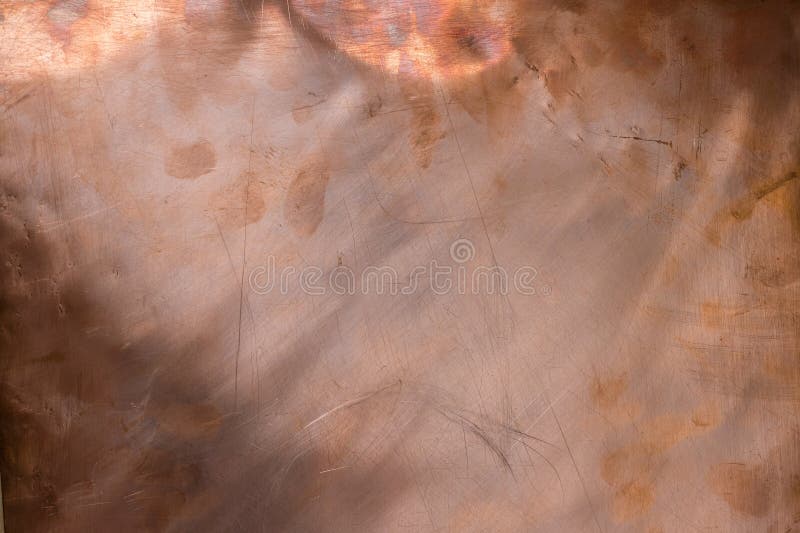 Stained and Scratched Copper Plate. Stock Photo - Image of aged ...
