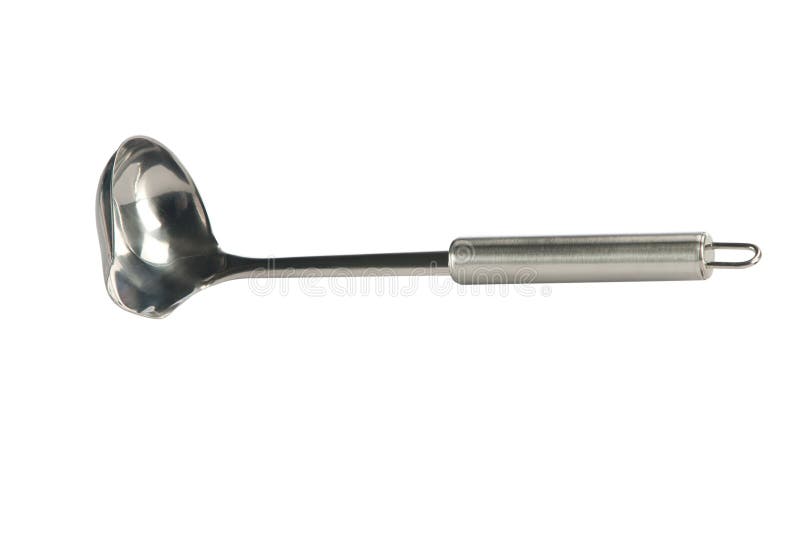 Stainless Ladle on White Background Stock Photo - Image of department ...
