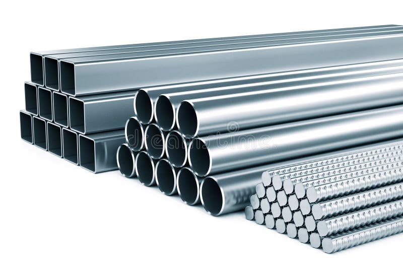 Stainless Steel. Group of Rolled Metal Stock Illustration ...