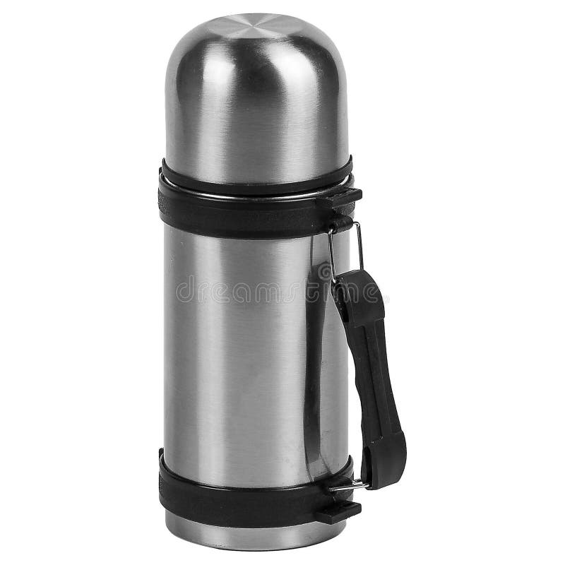 Stainless Metal Thermos Isolated on White Background Stock Photo ...