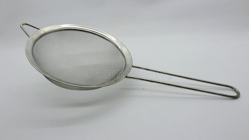 Stainless Oil Strainer Isolated Stock Image - Image of food, hand ...