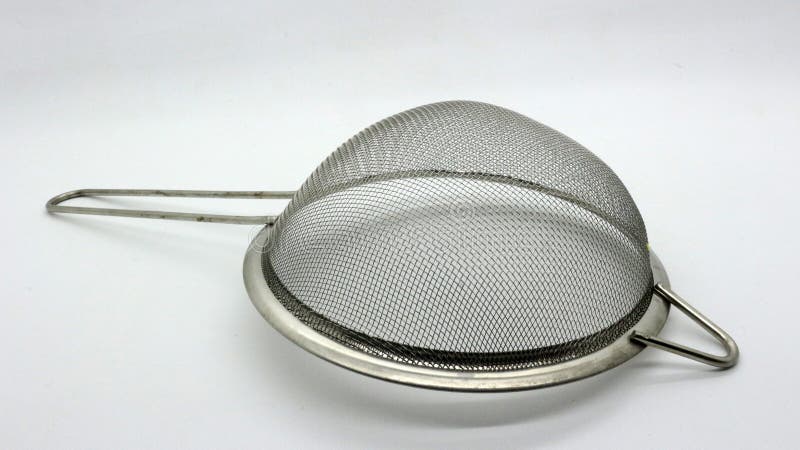 Stainless Oil Strainer Isolated Stock Image - Image of handle, aluminum ...