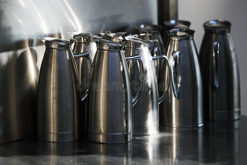 Stainless pitchers stock photo. Image of iron, pitcher - 10512776