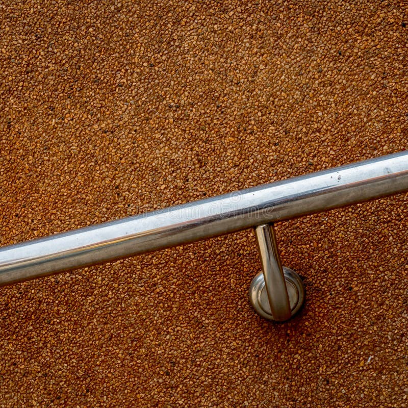 Stainless Railing on Gravel Wall Stock Photo - Image of modern, path ...