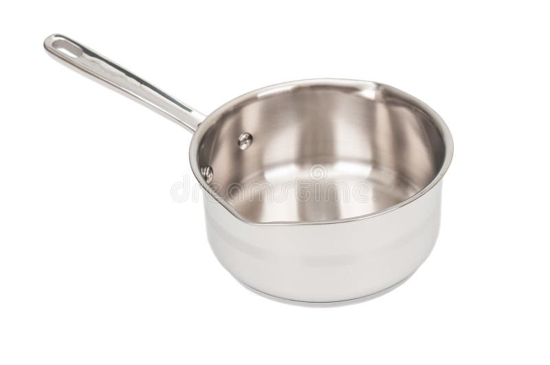Stainless Saucepan Isolated on White Background Stock Photo - Image of ...