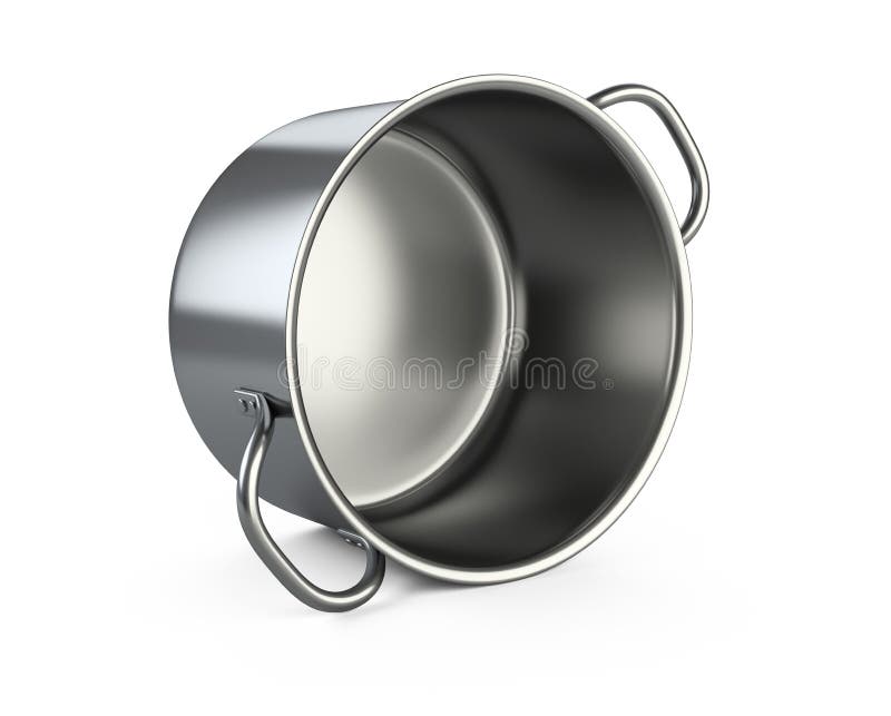 Stainless Saucepan with a Scream. 3d Illustration Stock Illustration ...