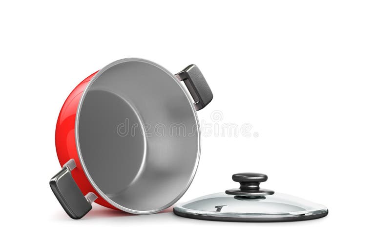 Stainless Saucepan with a Scream. 3d Illustration Stock Illustration ...
