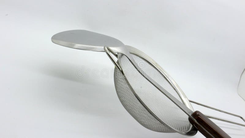 Stainless Spatula and Strainer Isolated Stock Image - Image of ladle ...