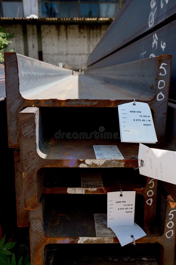 Stainless Steel Beams Deposited in Stacks Stock Image - Image of hollow ...