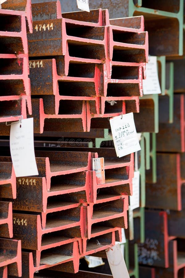 Stainless Steel Beams Deposited in Stacks Stock Photo - Image of ...