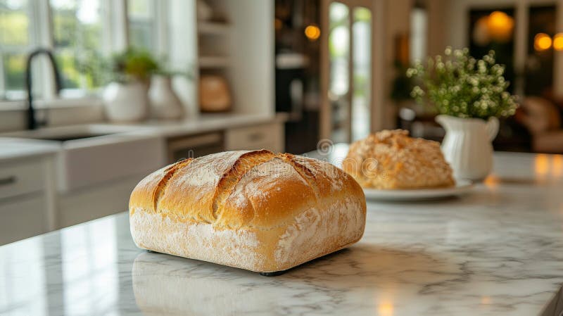 Stainless Steel Bread Making Machine with Freshly Baked Loaf in a ...