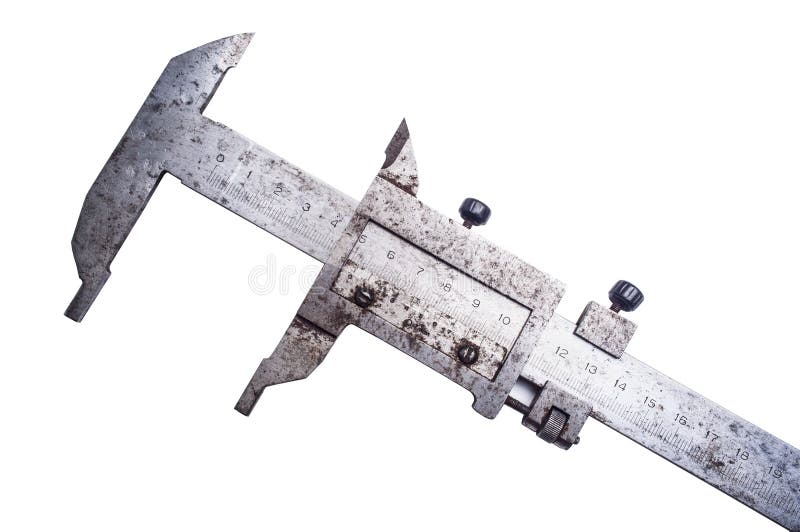 Stainless Steel Calliper Isolated on White Stock Photo - Image of ...