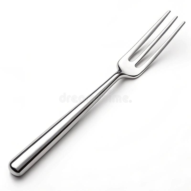 Carving Fork with Stainless Steel Tines on White Background Stock ...