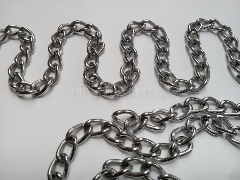 Stainless Steel Chain with a White Background Stock Photo - Image of ...
