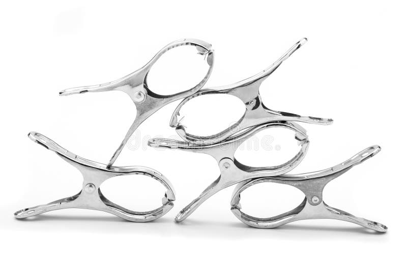 The Stainless Steel Clamp is Placed on a White Background Stock Image ...