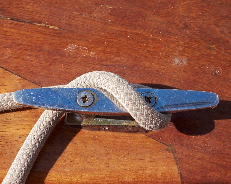 Stainless Steel Cleat and Rope Stock Photo - Image of rope, iron: 22590650