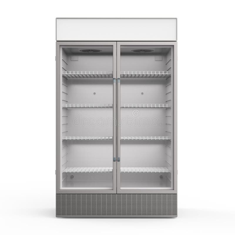 Stainless Steel Commercial Fridge Stock Illustration - Illustration of ...