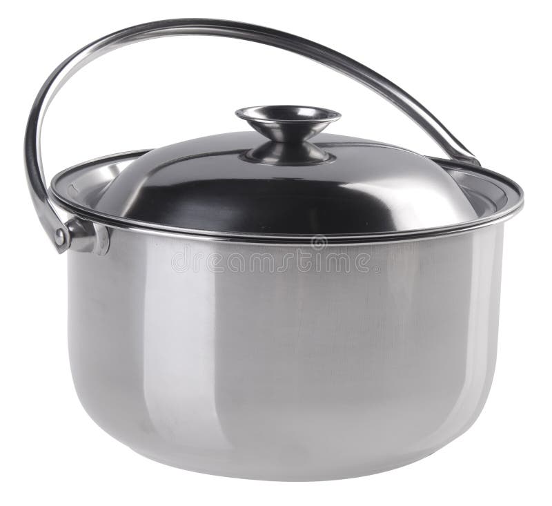 Stainless Steel Cooking Pot with Glass Top Cover Stock Photo - Image of ...