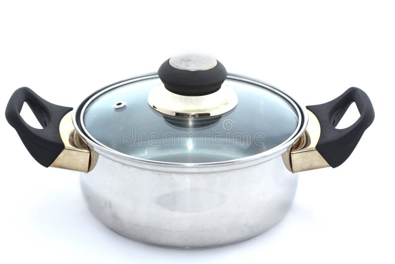 Stainless Steel Cooking Pot on White Stock Photo - Image of kitchenware ...