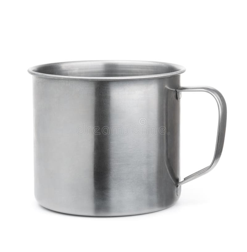 Stainless steel cup stock photo. Image of close, front - 74459388