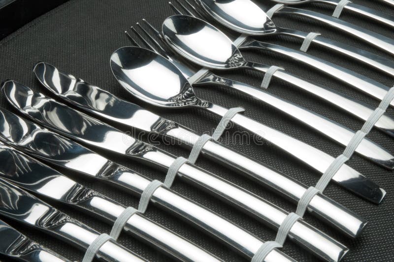 Stainless steel cutlery stock photo. Image of isolated - 15636224