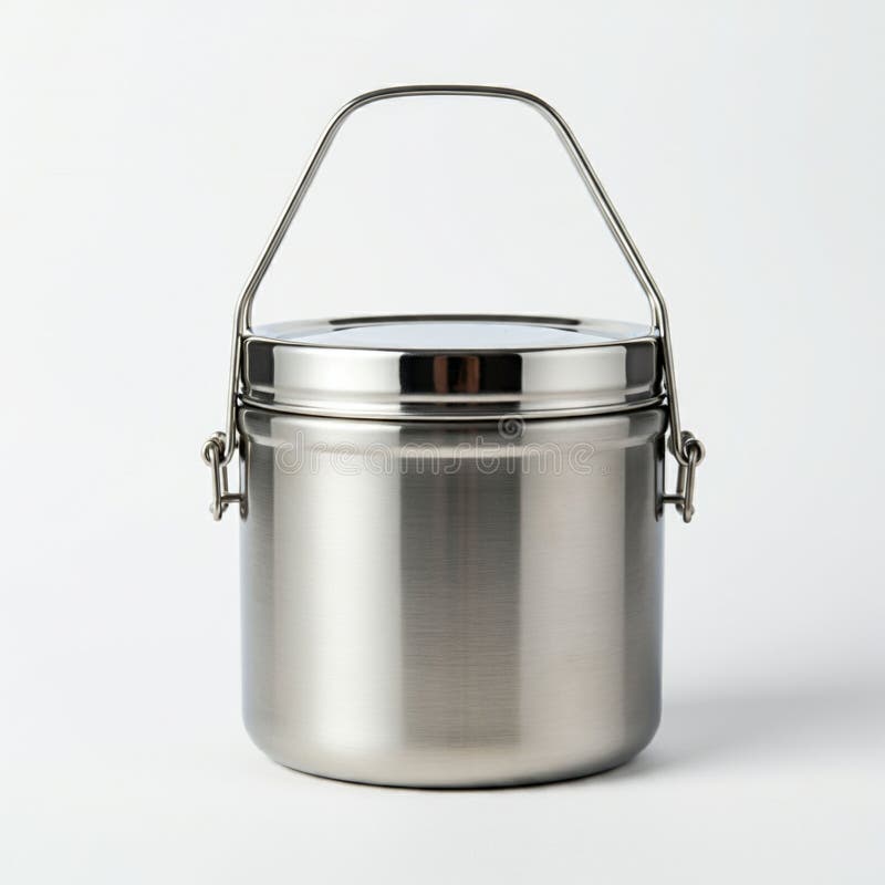 A Stainless Steel Cylindrical Container with a Shiny, Smooth Surface ...