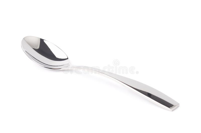 Silver Teaspoon Side View Isolated With Path Stock Photo - Image of ...