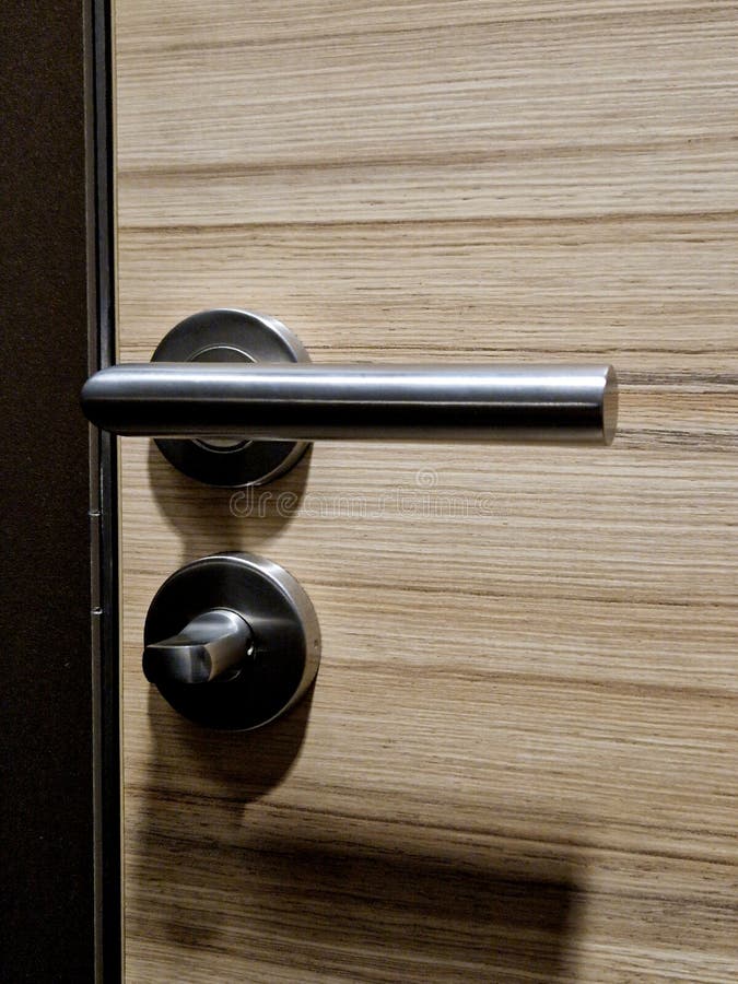Stainless Steel Door Handle on the Toilet Door at the Gas Station. the ... Stainless Steel Door Handle on the Toilet Door at the Gas Station. the ...
