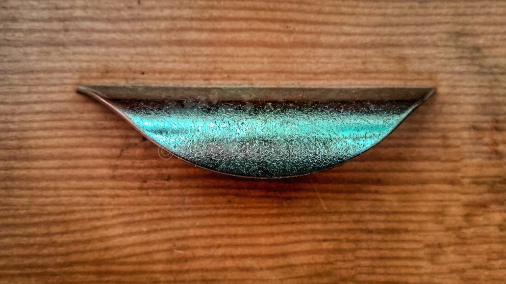 Stainless Steel Drawer Pull Handle. Close Up of Desk Drawer Handle ...