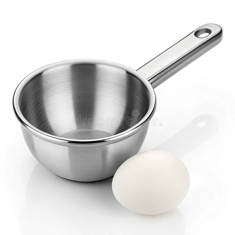 Stainless Steel Egg Separator with Handle on White Background Stock ...