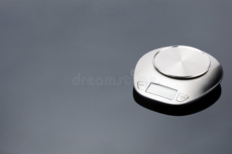 An Electronic Scale without Cup on Grey Mirror Background Stock Image ...