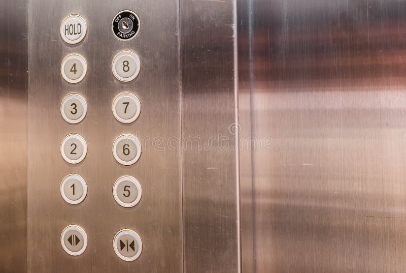 Stainless Steel Elevator Panel Push Buttons. Stock Illustration ...